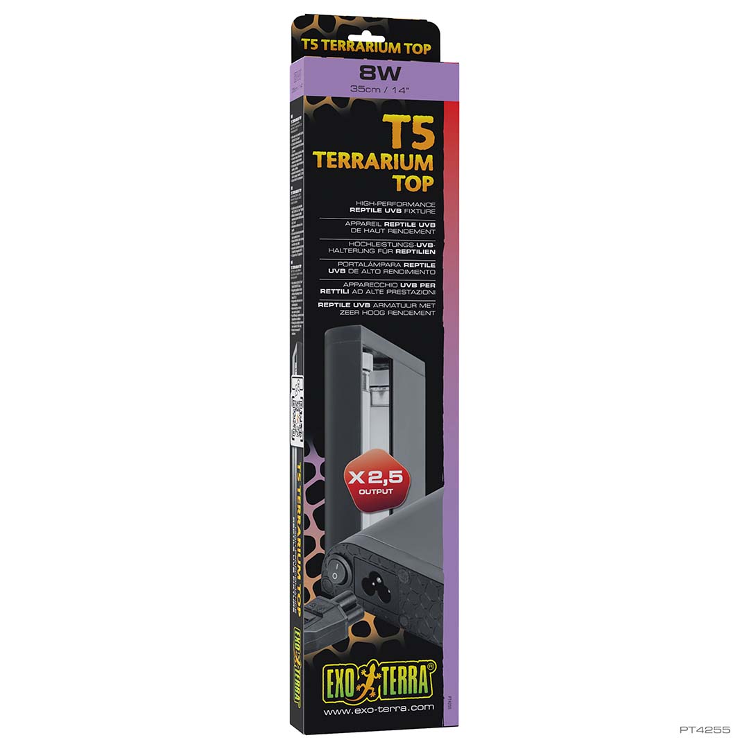 Ex t5 terrarium top reptile uvb fixture Black - Laroy Group