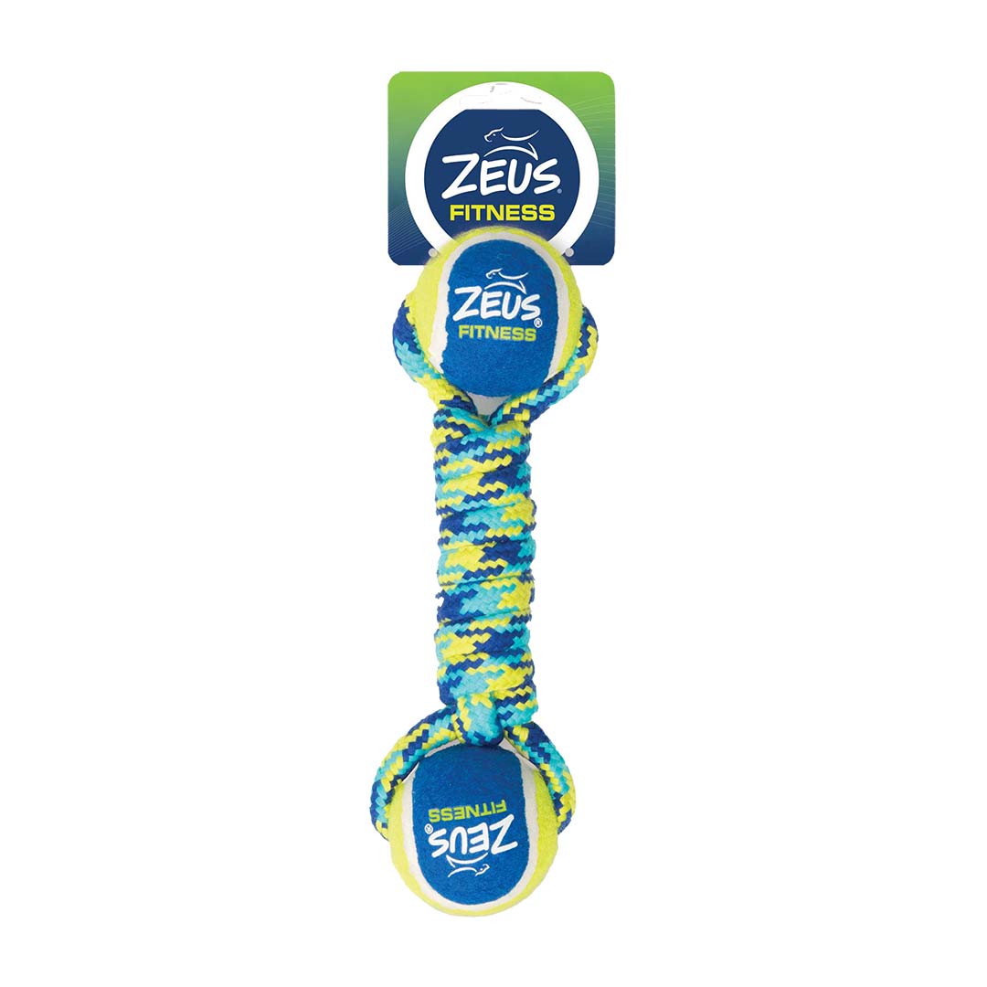 ZS K9 Double T-Ball Rope + 2 Balls Blue/yellow - Laroy Group