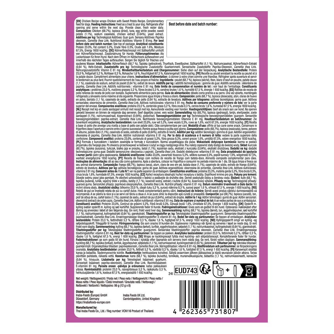 Dog Churu Fun Bites wrap chicken & sweet potato - Laroy Group