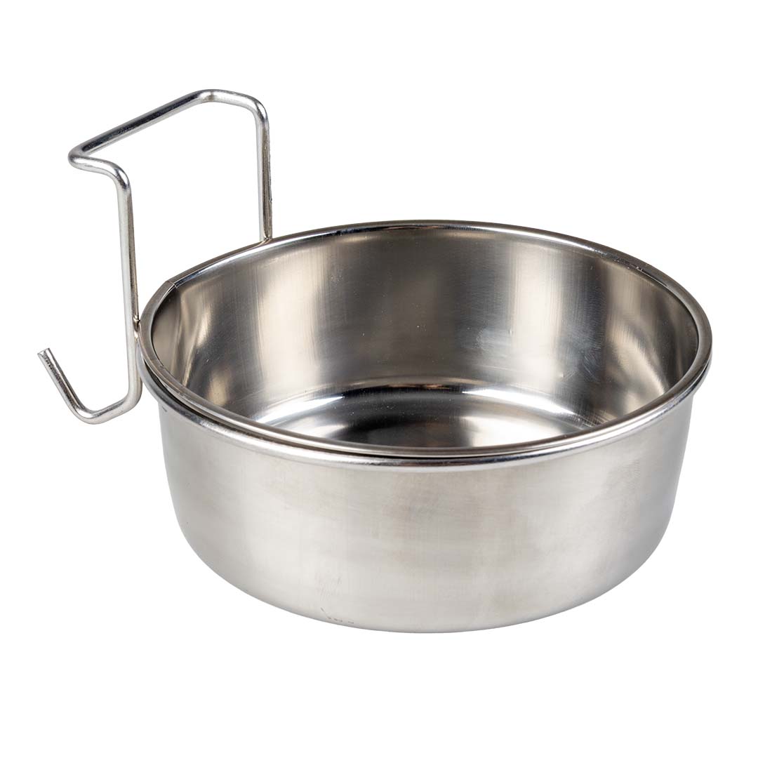 Coop cup bird inox + hook Silver - Laroy Group